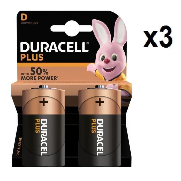 Duracell Lot de 6 Piles PLUS de Type D pile jetable LR20/MN1300 ...