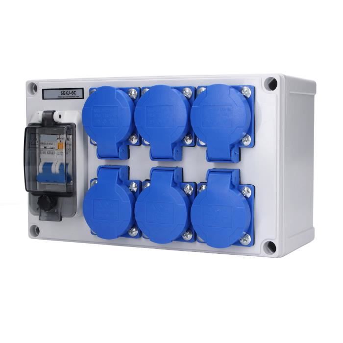 EJ.life Boîte de prise murale étanche Prise murale ABS étanche 6 ...