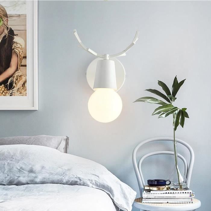 MOGOD E27 Applique Murale LED Luminaire en Fer Noir Cerf Antler Forme ...