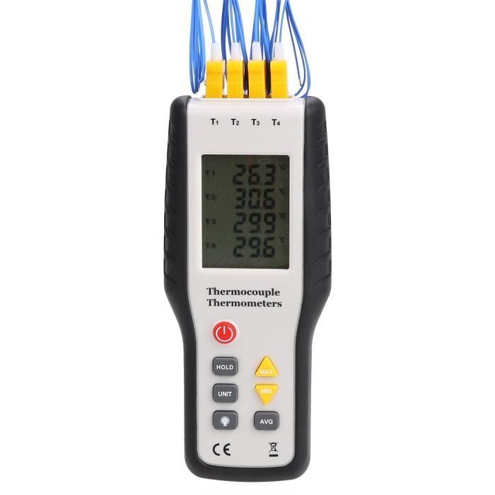 Capteur Thermocouple de Type K 4 canaux thermomètre numérique -200 ~ 1372 ° C-2501 ° F w - sac ...