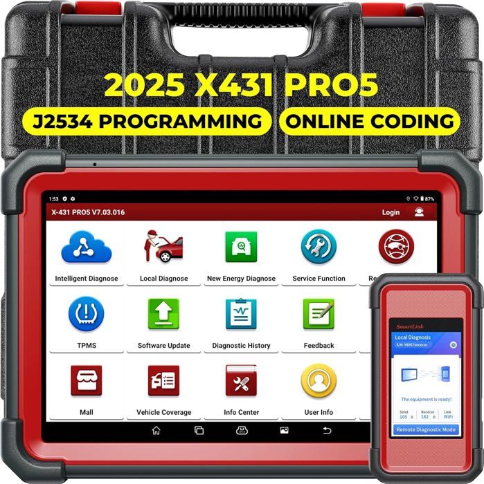 LAUNCH X431 Pro5 Valise Diagnostic Auto Outil de Programmation J2534 50 ...