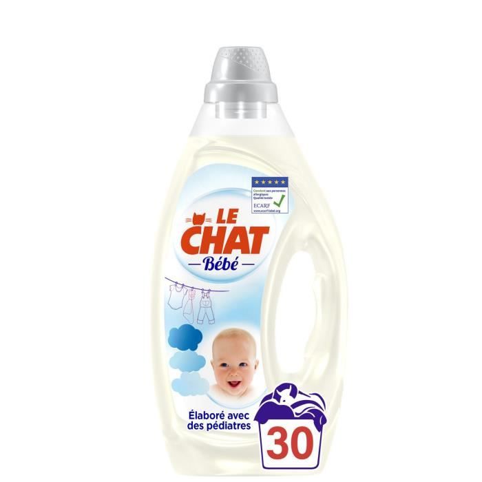 LOT DE 3 - LE CHAT - Bébé Lessive liquide bébé hypoallergénique - 30 ...