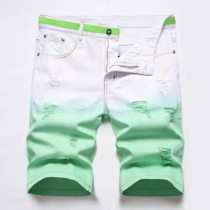 Short en Jeans Déchiré Homme Fashion Coupe Droite Short Ete 5 Poches ...