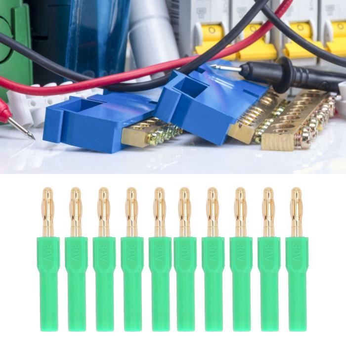 Mxzzand connecteur fiche banane Fiche banane 4.0mm mâle à 2mm femelle, 10 pièces, connecteur 30V ...