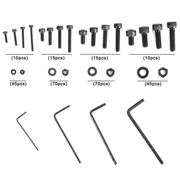 Sunbuy-Boulon à six pans creux de culasse 664 pièces culasse hexagonale boulon à douille ...