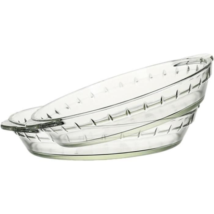 2 Pièces Assiette Creuse Plat À Rôtir En Verre Plat De Cuisson À La ...