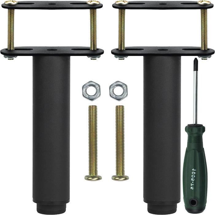 ROLLWAY 2Pcs Pieds de Lit Réglables en Forme de T Rétractables Métal ...