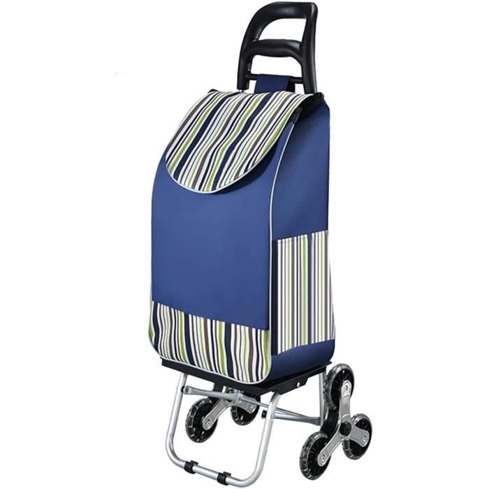 Chariot de Courses Pliable 50 L Chariot Monte Escalier Capacité 50 kg ...