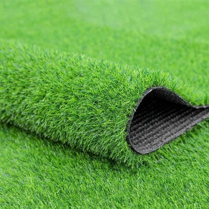 Lawei Tapis de gazon artificiel vert de 1,5 m de hauteur - Poils de 5 cm de hauteur - Gazon ...
