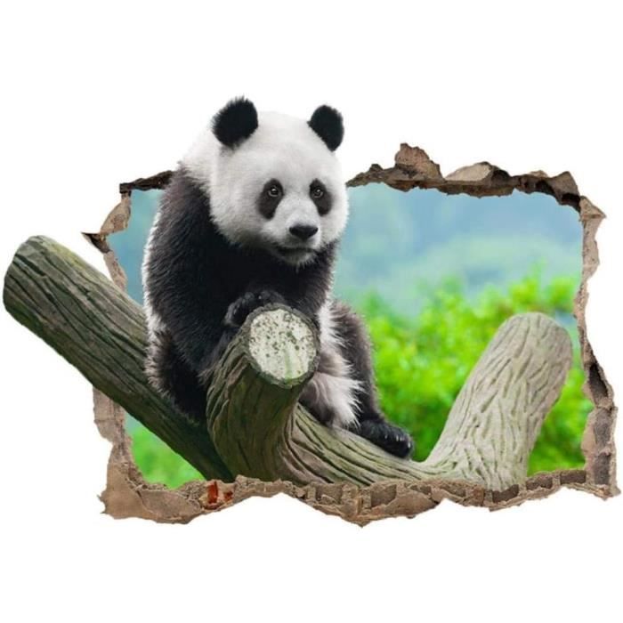 En Trois Dimensions Mur Panda Autocollants Autoadhésifs Animal Color ...