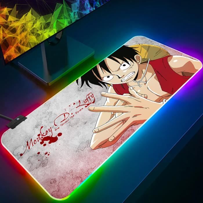 Animé une pièce Luffy Zoro RGB Pc Gamer clavier tapis de souris tapis ...