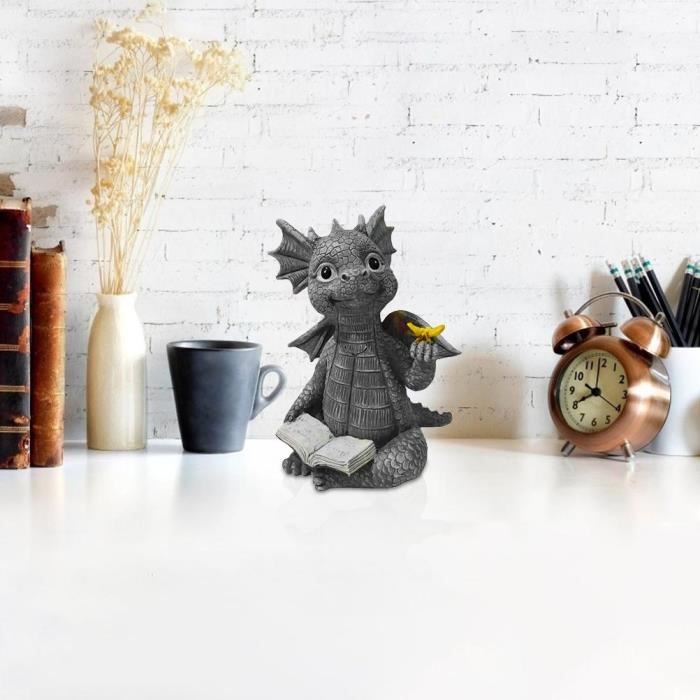 YOSOO Statue de dragon Petit Dragon avec Sculpture de Livre, Sculptures ...