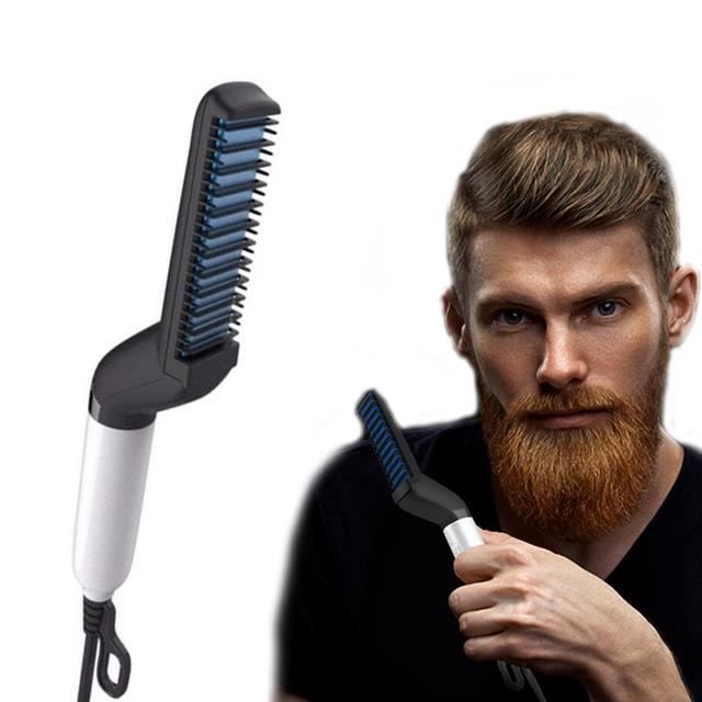 LISSEUR ,LES USA--Barbe Electrique Lisseur Peigne Chaud Lisseur Peigne À Barbe Hommes Chauffage ...