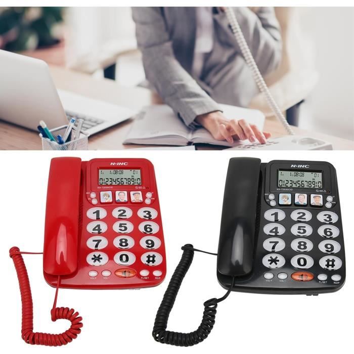 Téléphone Filaire À Sonnerie Réglable,Téléphone Filaire À Grosses ...