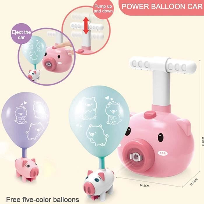 TBalloon Launcher Car Toy Set, Cute Pig Balloon Powered Cars Balloon ...