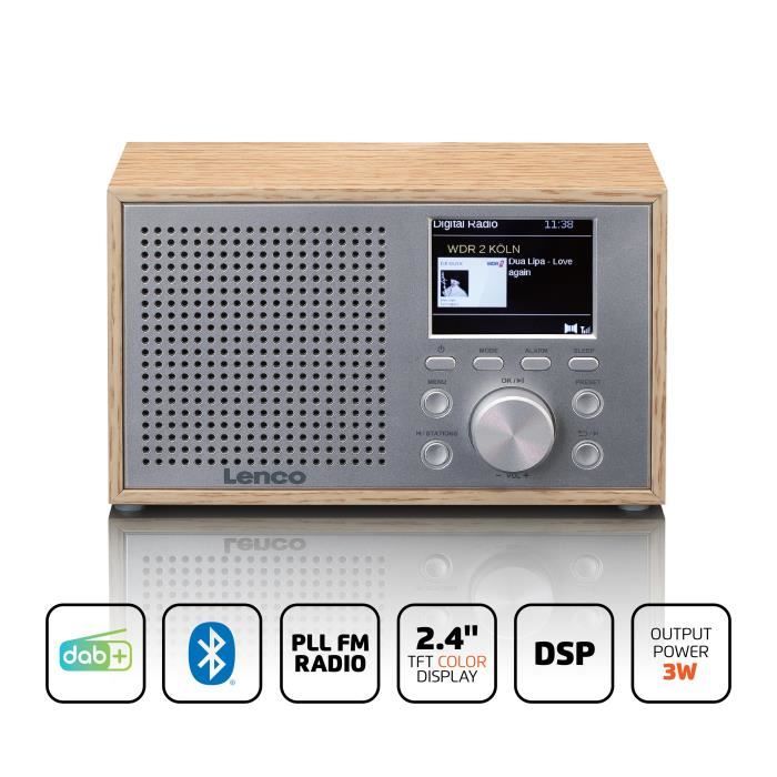 Lenco DAR-017WH - Radio DAB+/FM compacte et élégante avec Bluetooth® et ...