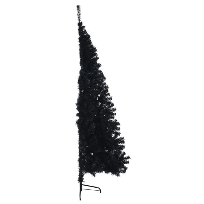 Sapin de Noël artificiel - vidaXL - Demi-rond - Noir - 180 cm - PVC ...