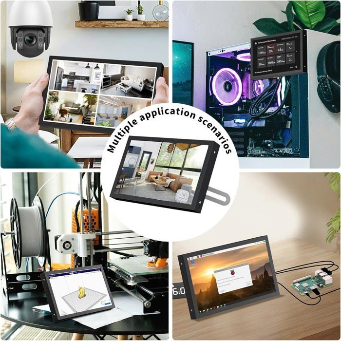 Écran Tactile Portable 10.1 Pouces - Moniteur HDMI VGA LCD avec Haut ...
