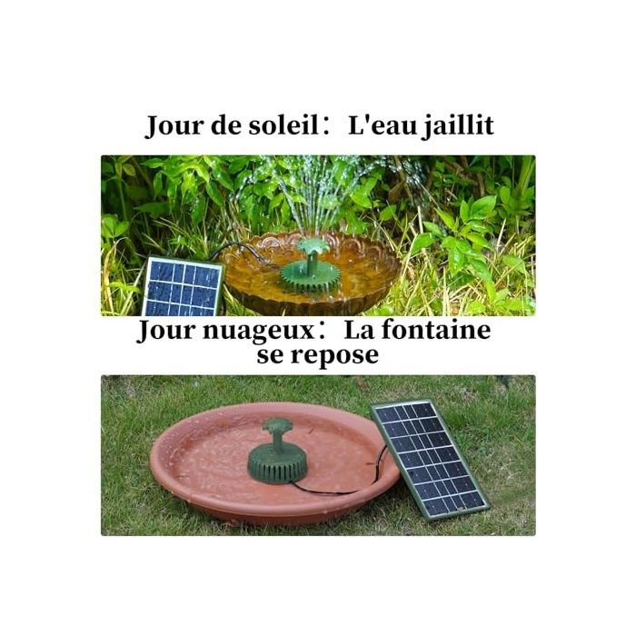 Fontaine Solaire Exterieure de Jin 3 5W Pompe Solaire Vert Foncé avec ...