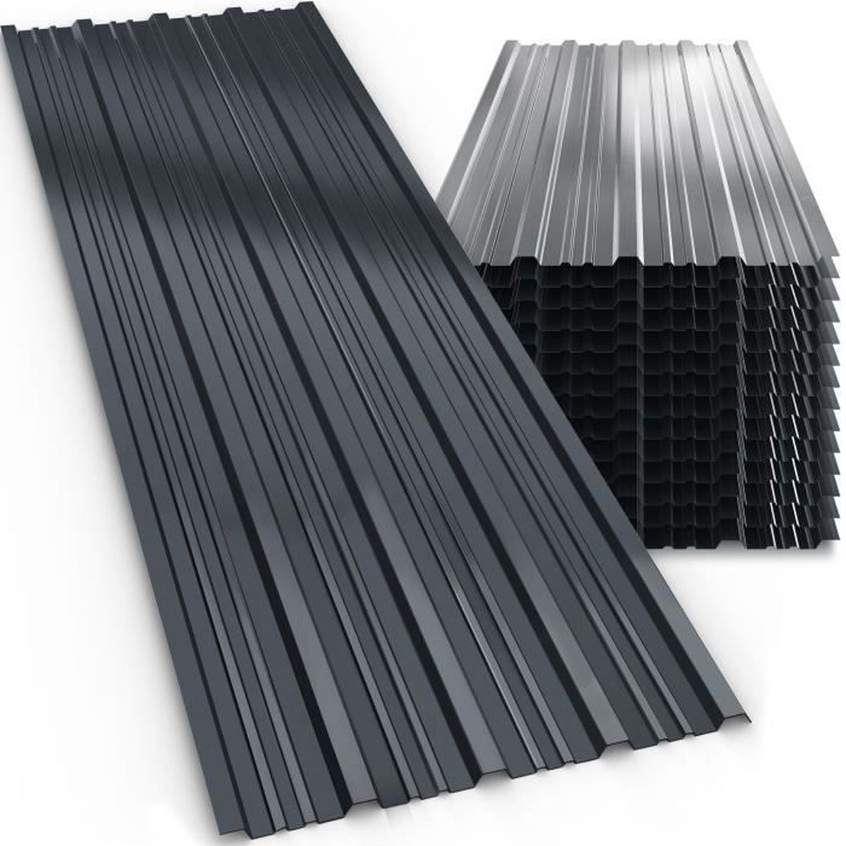 Tôles de bardage trapézoïdales anthracite GARDEBRUK® - lot de 14 ...