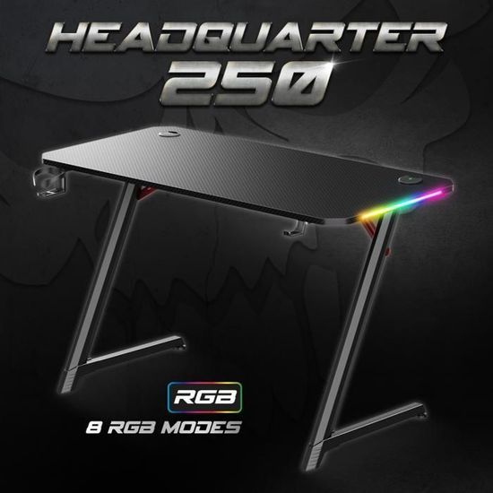 Bureau Gaming - Spirit of Gamer - HEADQUARTER 250 - LED RGB - 120x60 cm ...