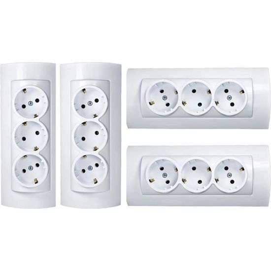 Bloc Multiprise - 3 Prises Pour Montage En Applique - Fabriqué En Ue ...