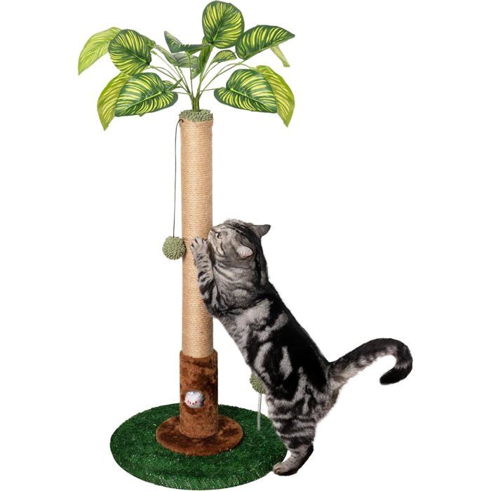 Meowoou Cat Scratching Post 81 cm Height Cat Scratcher with Sisal Rope ...