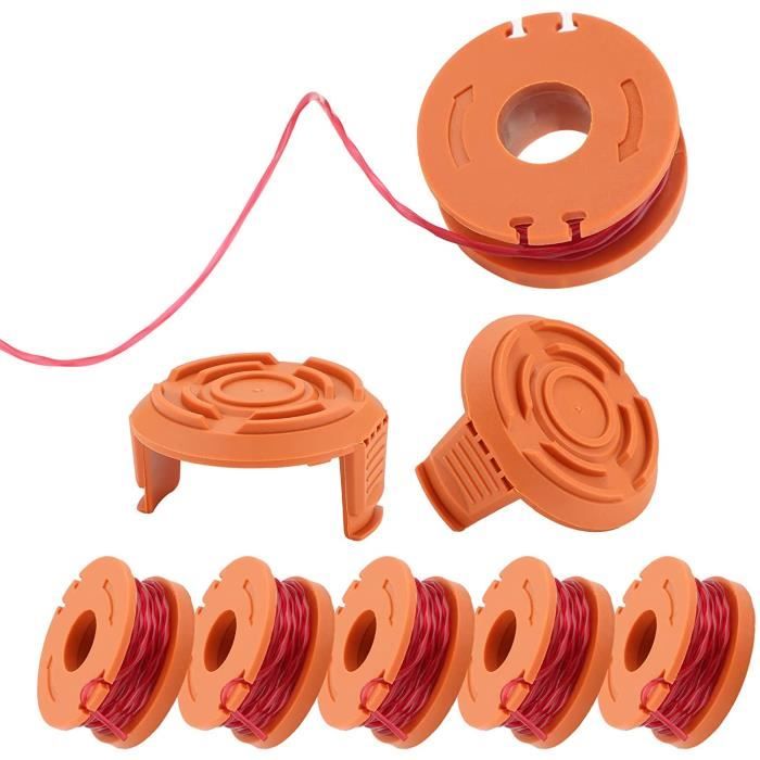Lot de 6 bobines de fil pour coupe-bordures WORX 20 V WG163E WG184E - Bobine de fil de rechange ...