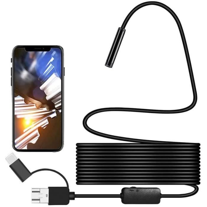 Yunjie 3 en 1 Endoscope USB Caméra d'inspection USB-Micro USB-Type-C 5 ...