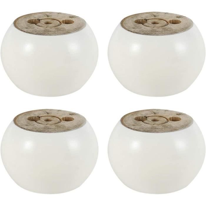 Lot de 4 Pieds de Meubles en Bois Rond hauteu 5cm, pour canapé, Lit ...