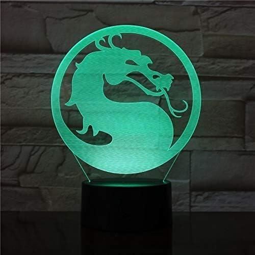 3D Illusion Light, Dragon Head 3D Led Light 7 Couleurs Night Lamp For ...