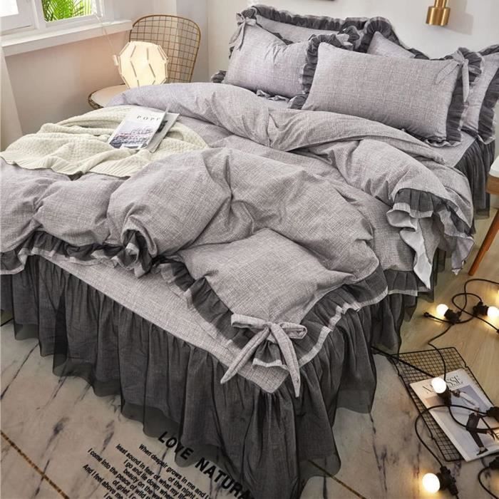 Parure De Lit Avec Housse De Couette Et Taies D'Oreiller En Dentelle ...