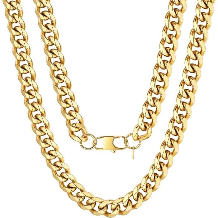 Chaîne Collier Cubaine Homme Femme De 3-6-9-12Mm En Acier Inoxydable ...
