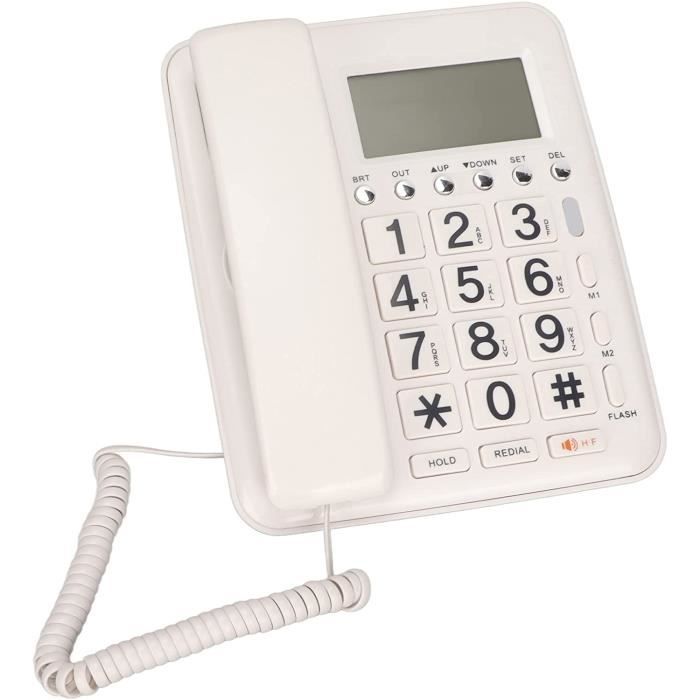 Téléphone sans fil Pleine Mains Double Interface Wire Écran Bleu ...