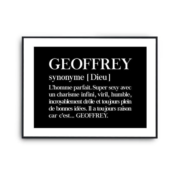 Affiche - Geoffrey - Prénom définition - Humour - A2 - Papier 310 g/m² ...