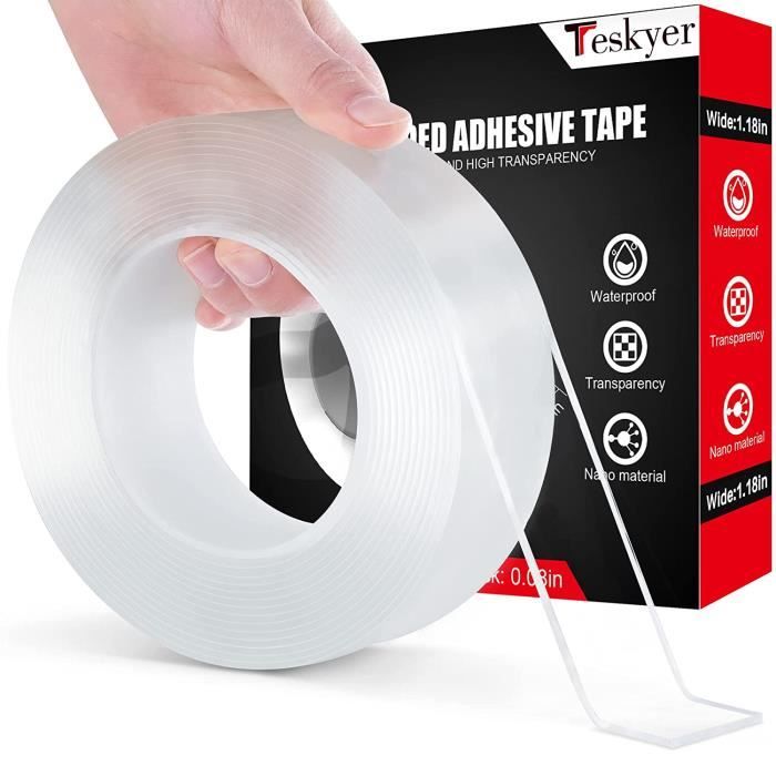 Double Face Transparent, Adhésif Double Face Extra Fort, Ruban Adhésif ...