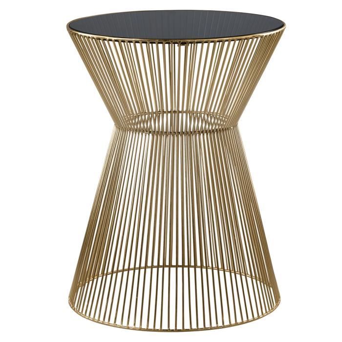 WOMO-DESIGN Table Basse Salisbury Ronde Ø 46 x 60 cm, Or/Noir, en Métal ...