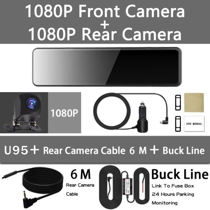 Double1080P-6M-BL - Caméra de tableau de bord Full Hd, double objectif ...