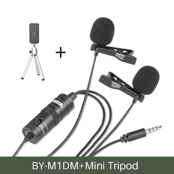 Micro trépied BOYA Microphone à condensateur omnidirectionnel Lavalier ...