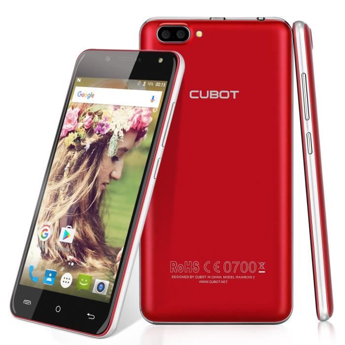 5.0" Cubot Rainbow 2 Smartphone 1Go RAM 16Go ROM 3G Android 7.0 13.0MP ...
