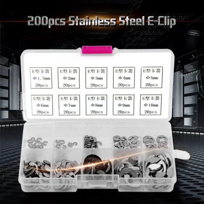 YOSOO E-ring E-clips en Acier - Inoxydable E-pinces Retenue Circlip ...