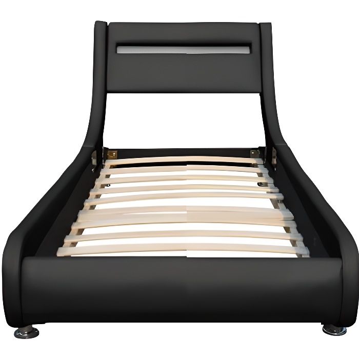 Lit ava pour matelas 120x190 - Sommier Tte de Lit eclairage LED Incurve ...