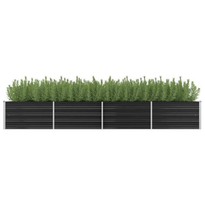 Parfait - TOP Lit surélevé de jardin Anthracite 320x80x45 cm Acier ...