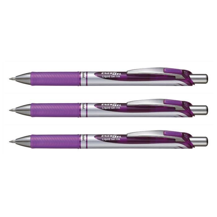 Stylos Roller encre gel rétractable ENERGEL BL77 Pointe 0,7 mm violet ...