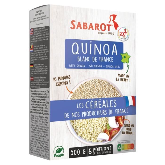 Quinoa blanc France sachet de 500g Sabarot - Cdiscount Au quotidien