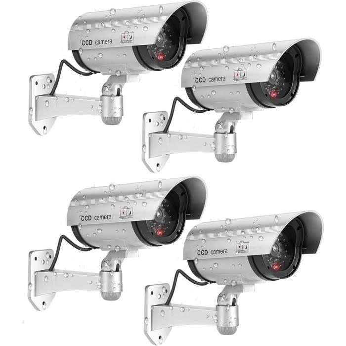 Lot De 4 Caméras Factices D'Extérieur À Piles Résistantes À La Pluie ...