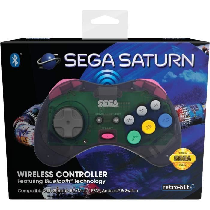 Retrobit - Sega Saturn Manette 8 Boutons Sans Fil Bluetooth ...