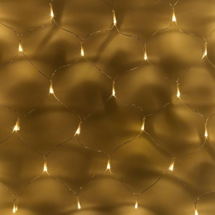 Lights4fun Filet Lumineux Solaire 1m x 1m avec 100 LED Blanc Chaud sur ...