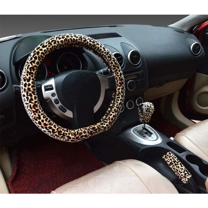 3 En 1 Doux Forme D Leopard De Voiture Couverture De Frein À Main Poignée À Bascule Couvre Court ...