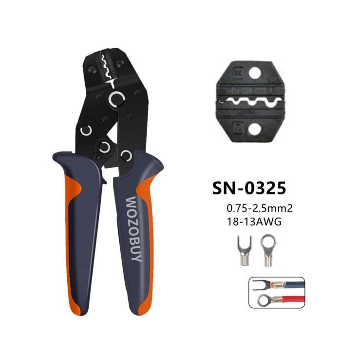 PINCE DE SERRAGE,SN-0325--Ensemble'outils de sertissage de fil à cliquet, automobile avec 5 ...